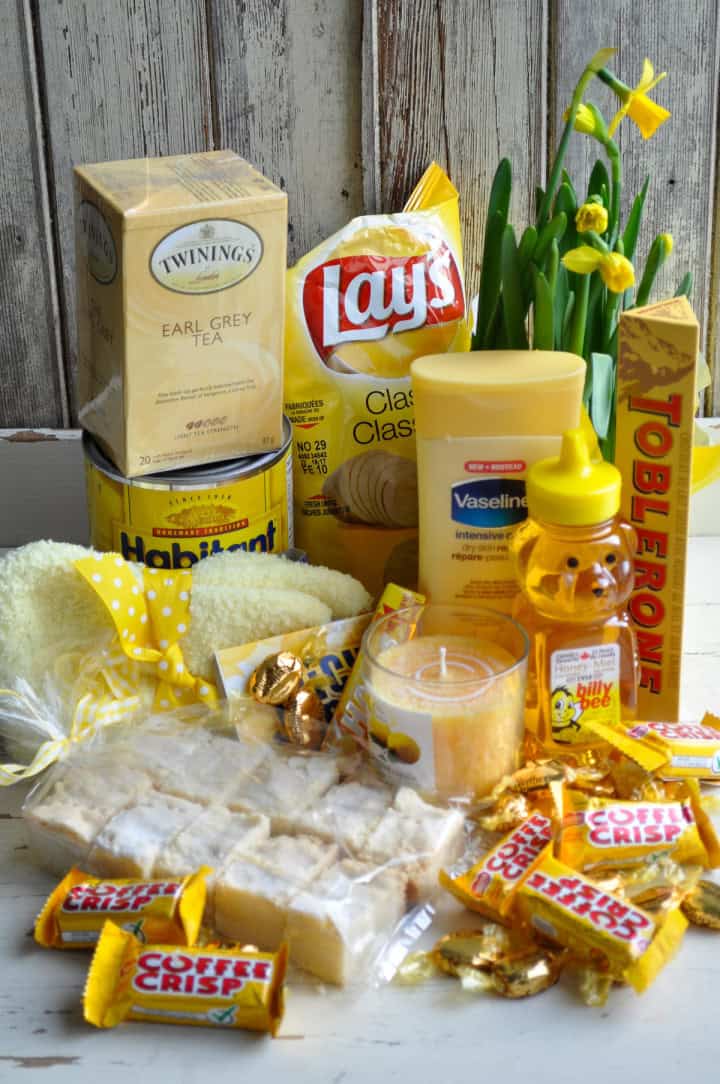 Bag of Sunshine Yellow Care Package Ideas - Life is a Party