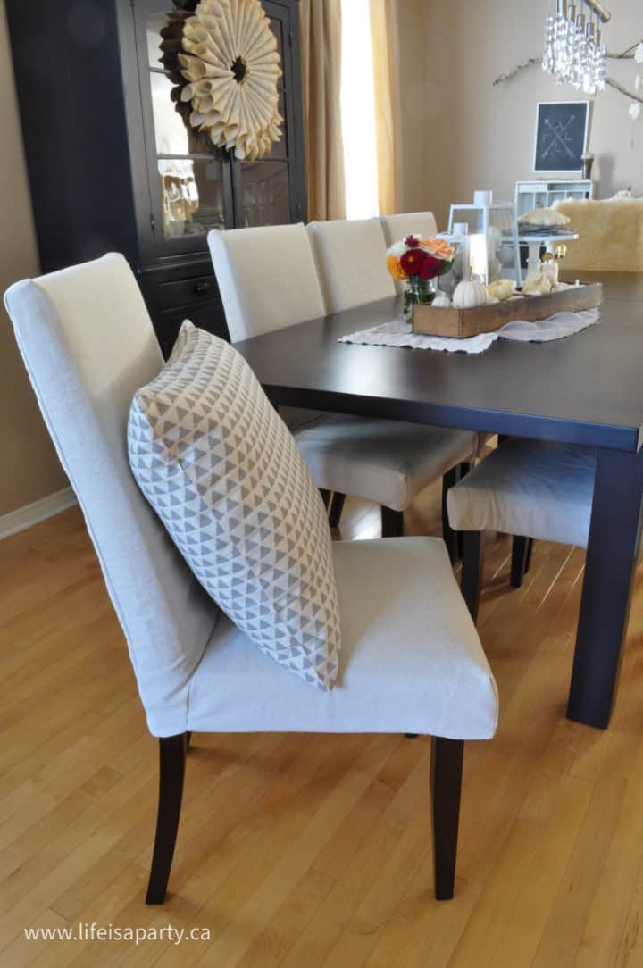 How To Make Your Own DIY Parson Chair Slipcovers - Life is a Party
