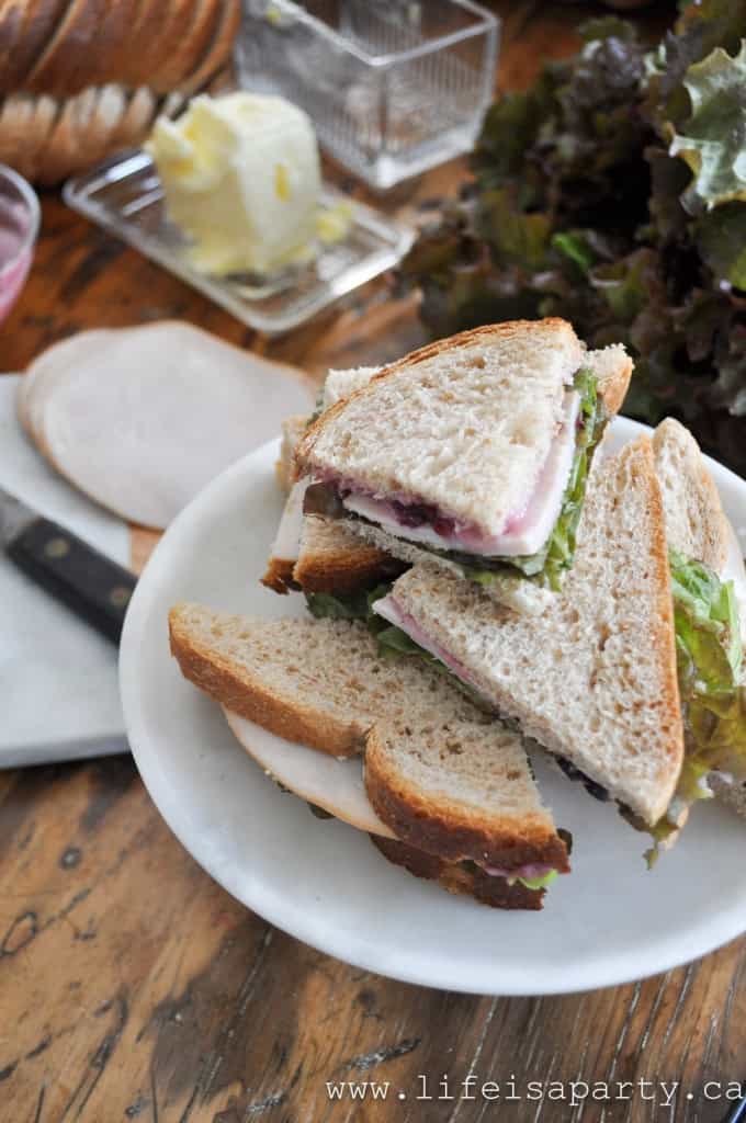Easy Turkey Sandwiches with Cranberry Mayo - Life is a Party