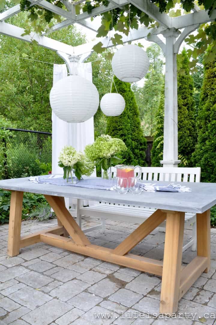 DIY Concrete Outdoor Table - Life is a Party