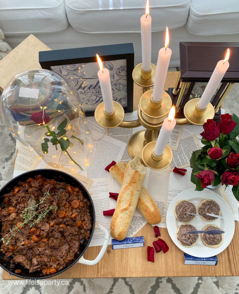 Beauty and the Beast Party -Themed Dinner and Movie Night - Life is a Party
