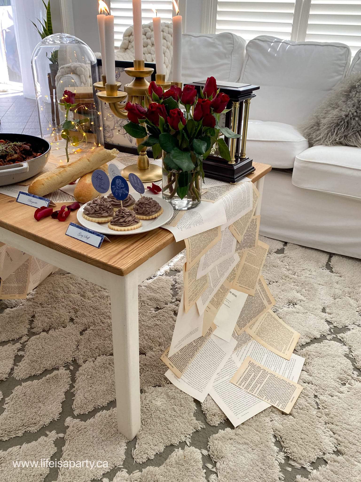 Beauty and the Beast Party -Themed Dinner and Movie Night - Life is a Party