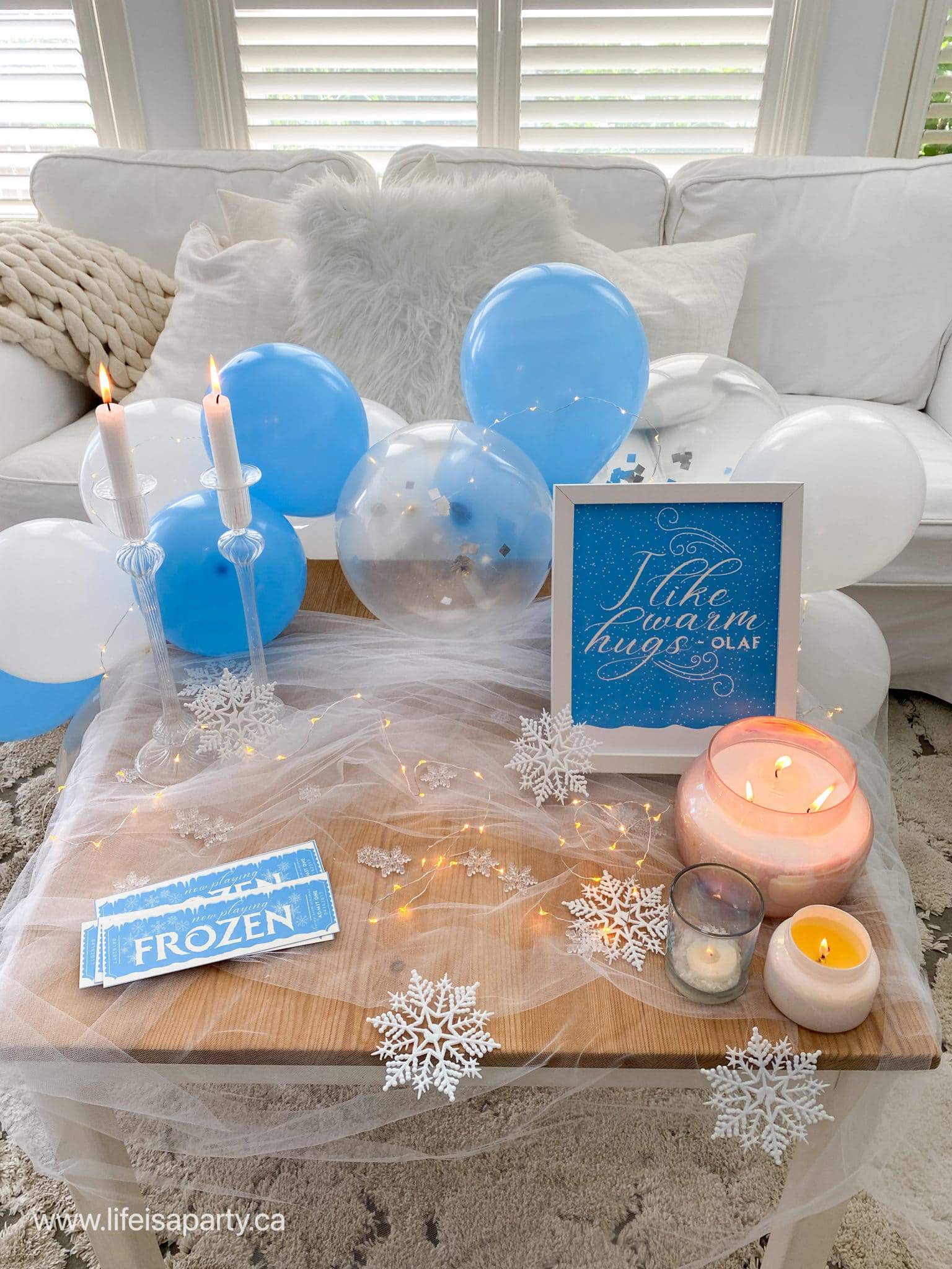 Frozen Themed Party -Dinner and Movie Night - Life is a Party