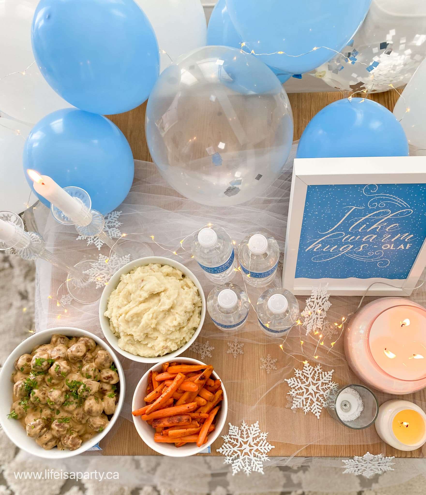 Frozen Themed Party -Dinner and Movie Night - Life is a Party