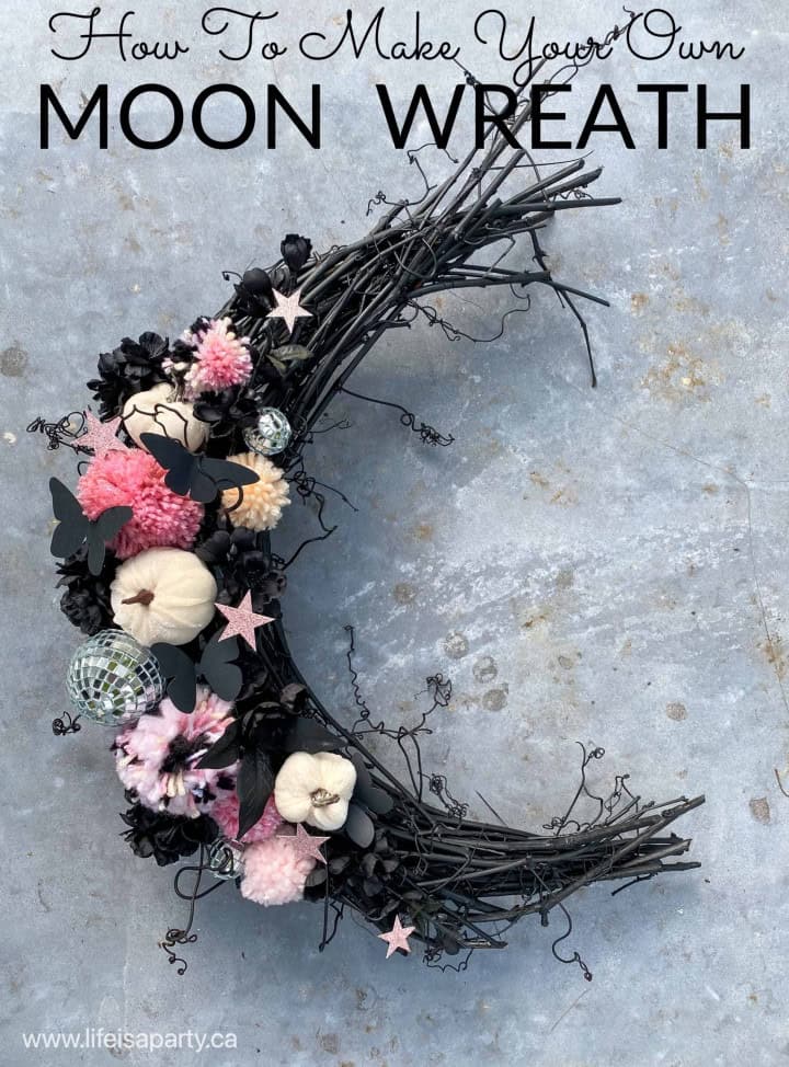 DIY Cresent Moon Wreath - Life is a Party