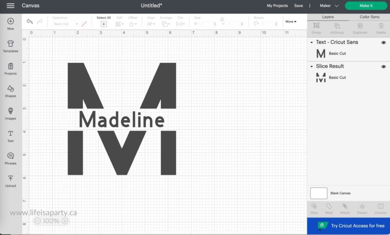 How To Slice In Cricut Design Space - Life is a Party