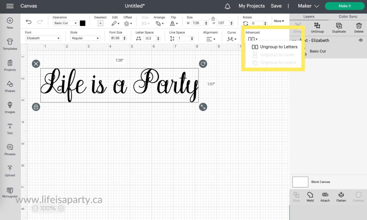 How To Connect Cursive Letters On Cricut - Life is a Party