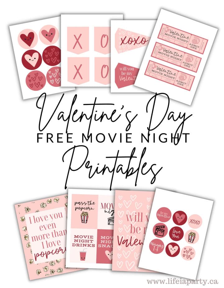 Valentine's Day Movie Night With Free Printables - Life is a Party
