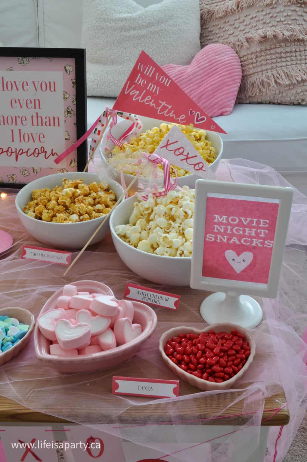 Valentine's Day Movie Night With Free Printables - Life is a Party