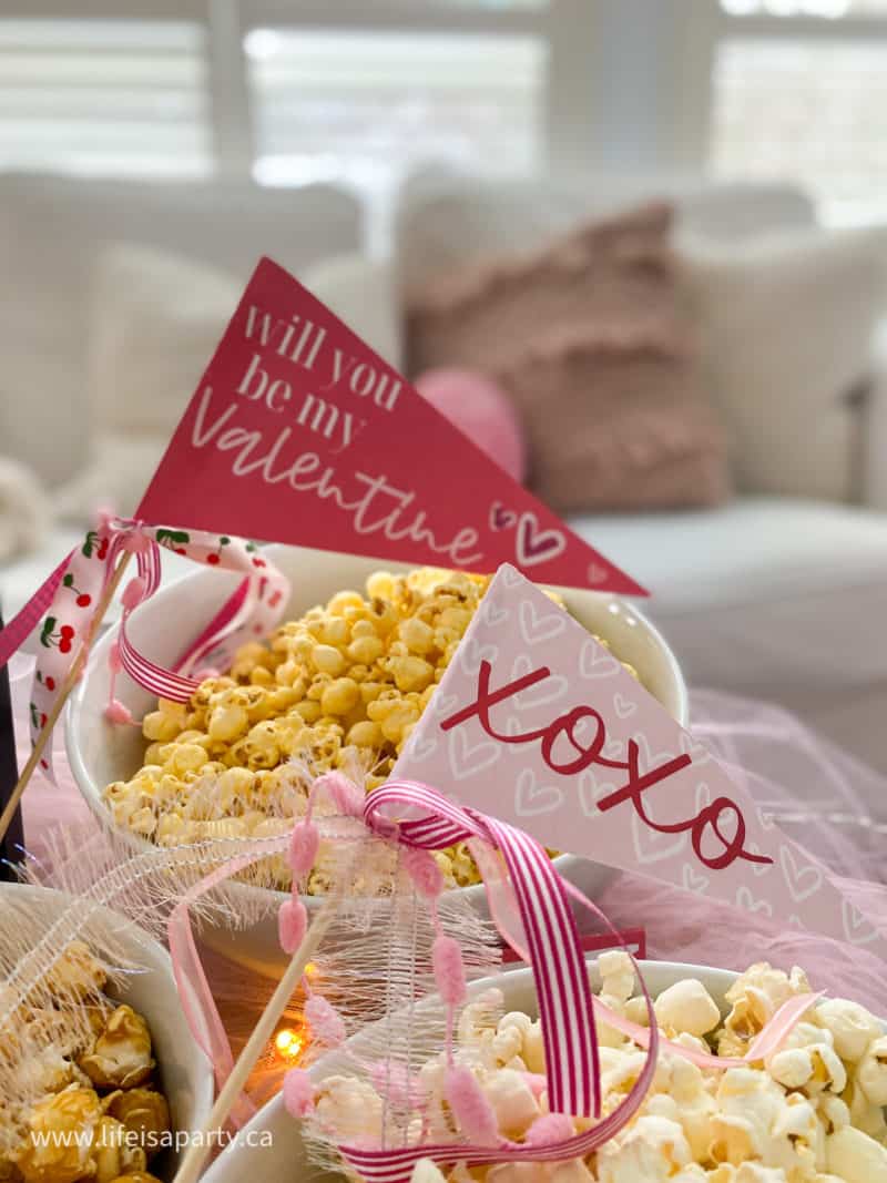 Valentine's Day Movie Night With Free Printables - Life is a Party