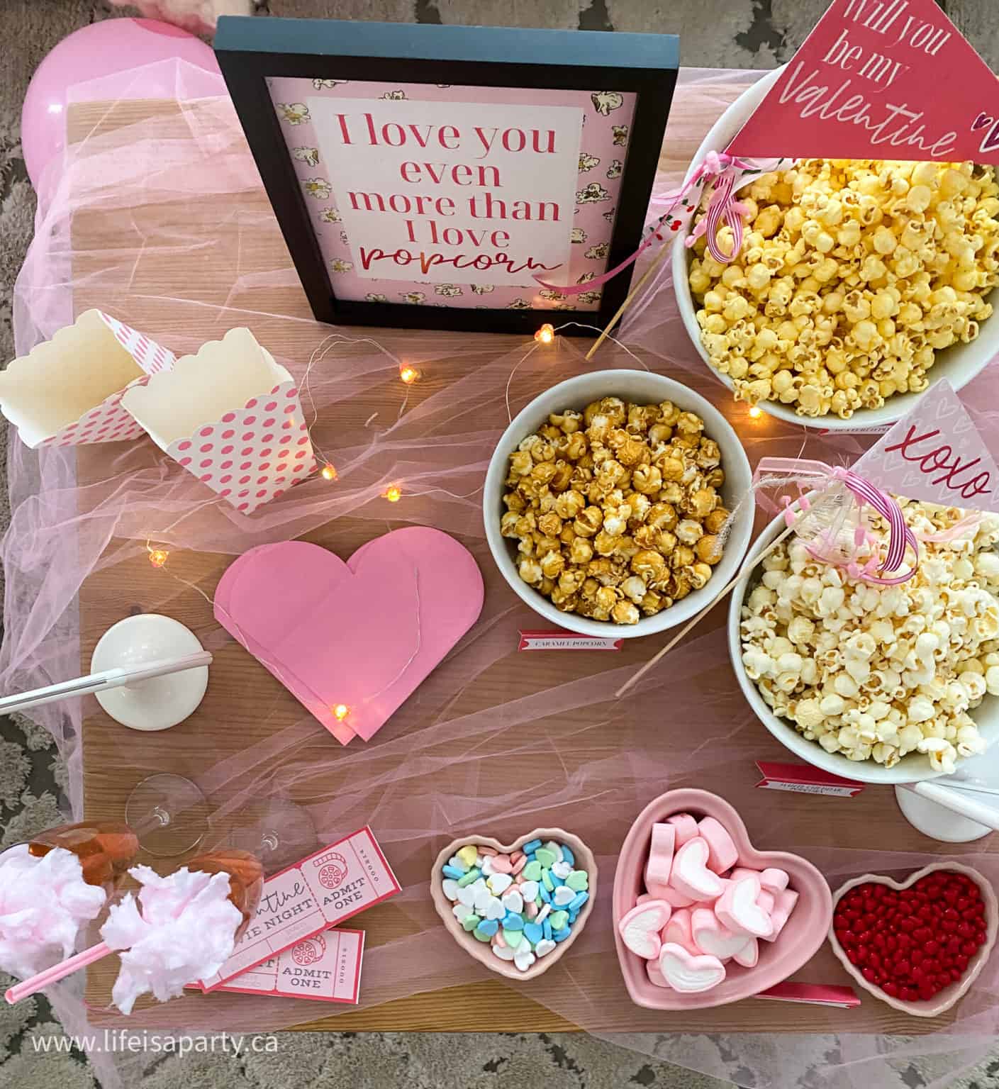 Valentine's Day Movie Night With Free Printables - Life is a Party