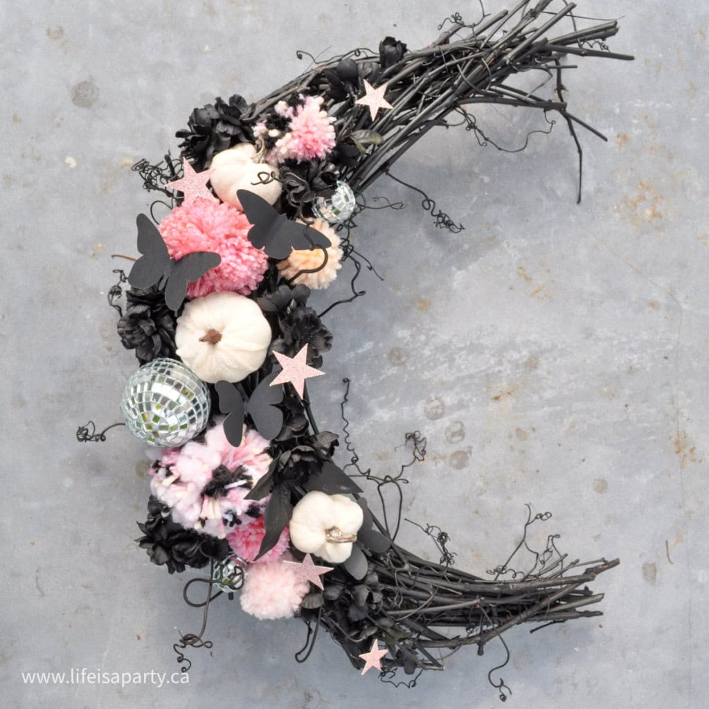 DIY Cresent Moon Wreath - Life is a Party